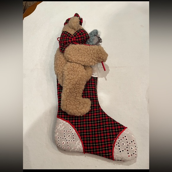 Vintage | Holiday | Vintage 8s 3d Fuzzy Teddy Bear Christmas Stocking ...